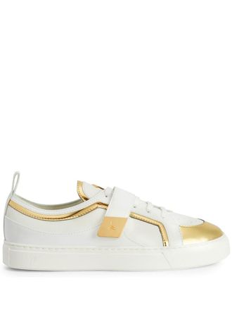 Giuseppe Zanotti baskets Zenas en cuir &agrave; empi&egrave;cements - Blanc