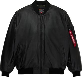 Alpha Industries veste MA-1 en cuir - Noir