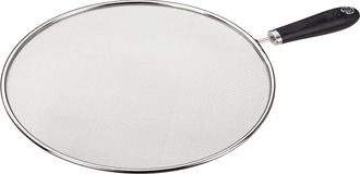 Stanley Rogers Spritzschutz Ø 29 cm, Küchenhelfer mit ergonomischen Premium-Softtouch-Griff, Spritzschutzdeckel mit Funktionsteil aus Edelstahl (Farbe: Silber/Schwar