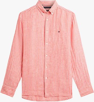 Tommy Hilfiger Chemise droite ray&eacute;e &agrave; logo en lin
