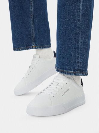 Tommy Hilfiger Sneakers Th Court Lth Detail Ess FM0FM05367 Wei&szlig;