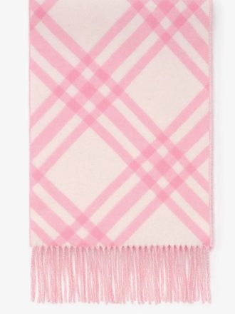 Burberry Womens Cashmere Scarf Tri Bar Pink Scarfs