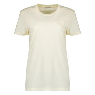 Moncler T-Shirt mit gesticktem Logo - - Tops - Damen - Wei&szlig; - L