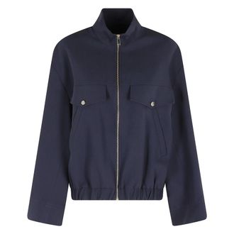 Semicouture Femme, Vestes, Bleu, Taille: 38 FR Bomber Isabel