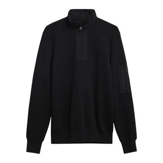Barbour Pull zipp&eacute; mi-long - Homme - Sweatshirts et sweats &agrave; capuche - Noir - Taille: S