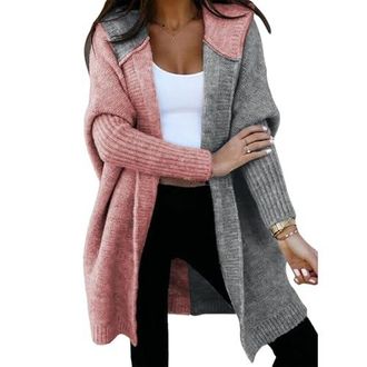 Generic Tenues dautomne 2025 pour femmes - Ouvert sur le devant - Manches longues - Cardigan léger - Couleurs contrastées - Manteaux dextérieur, 1 pièce - B, 