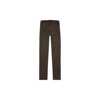 Sartoria Tramarossa Coffee Stretch Cotton Gabardine Slim Hose - - Trousers - Herren - Braun - W35