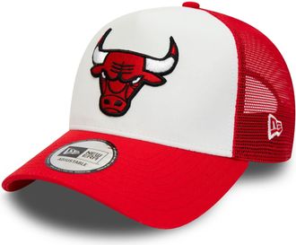 New Era Kappe Hut Chicago Bulls Fanartikel gebogener Schirm verstellbar wei&szlig; rot A-Frame - One-Size