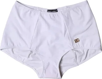 Dolce & Gabbana Femme, Maillots de bain, Blanc, Taille: ONE Size High Waist Logo Girdle Panty Underwear