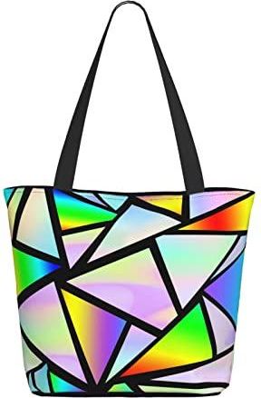 AOOEDM Sac shopping pour femme avec triangles g&eacute;om&eacute;triques color&eacute;s 33 x 28 x 17 cm. Le cadeau parfait pour la Saint-Valentin. Cest de la Saint-Valentin pour 