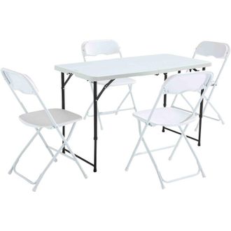 Oviala Oviala - Ensemble table et 4 chaises ext&eacute;rieures 122 cm