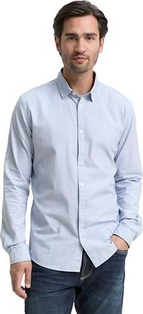 Tom Tailor Hommes Chemise Slim Fit avec Structure 1023881, 24183 - Light Blue White Structure, 3XL