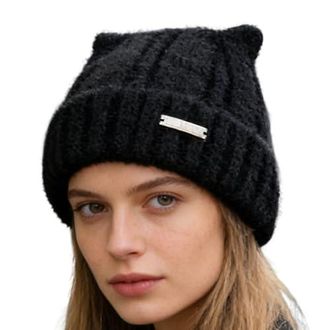 Generic Bonnet dhiver, isol&eacute; et respirant avec oreilles de chat - Chapeau de cyclisme chaud pour temps froid - Pour soeur, voyage, ski, randonn&eacute;e, luge, snowb