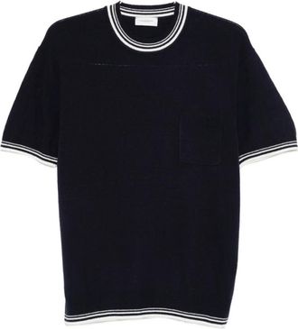 Paolo Pecora Homme, Tops, Bleu, Taille: XL Chest-pocket T-Shirt