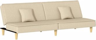 vidaXL Schlafsofa Creme Stoff Vidaxl