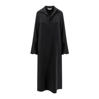 Max Mara Femme, Robes, Noir, Taille: 36 FR Ossola Silk Midi Dress