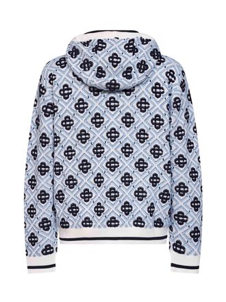 Casablanca Mens Zip-Up Hoodie Cc Monogram White-Black Wool Sweatshirts White/black Sweater
