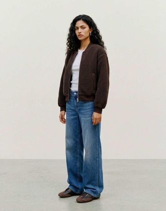 Vero Moda Teddyjacke in Schokobraun