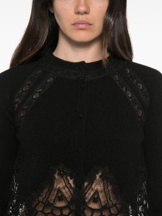 Ermanno Scervino Lace-Trimmed Cashmere Cardigan - Black