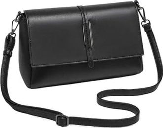 Generic Sac à bandoulière en cuir synthétique pour femme Automne Hiver Sac à bandoulière décontracté pour le bureau, Noir, Taille unique