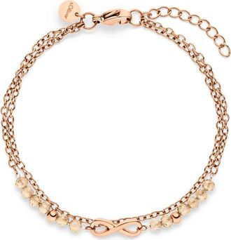 s.Oliver Bracelet - Elegantes Armband aus poliertem Edelstahl - ros&eacute;gold - Rolokette verstellbar bis 21 cm - wasserfest & hautfreundlich