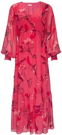 s.Oliver Maxikleid Kleid Langes Chiffonkleid mit Smok-Details