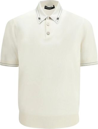 Dolce & Gabbana Seidenpoloshirt - - Tops - Herren - Wei&szlig; - M