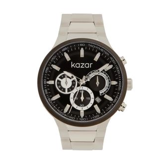 Kazar Uhr mit silbernem Armband und schwarzem Zifferblatt - - Accessories - Herren - Schwarzk - ONE SIZE