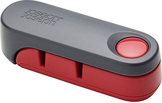 Joseph Joseph Rota - Aiguiseur à Couteaux Lames Acier Compact - Affuteur Couteaux Cuisine Compact - Gris et Rouge, 24