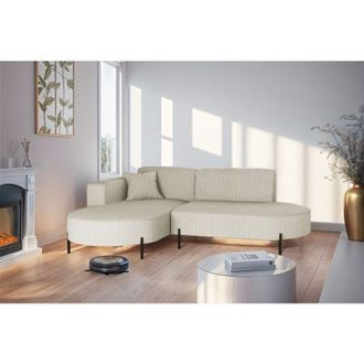 Fun Möbel Ecksofa Designersofa valencia xs in Stoff Scala Sand Ottomane Links