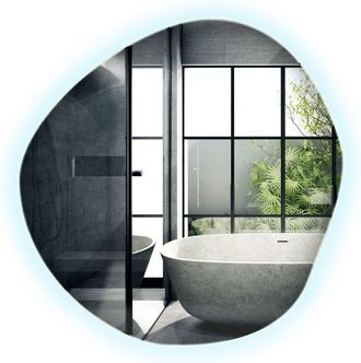 Tulup Tulup - Miroir lumineux de salle - Miroir led - Miroir avec &eacute;clairage (Froide 6500K) - 58x58 cm - Miroir led r&eacute;tro-&eacute;clairage