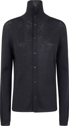 Yohji Yamamoto cardigan zippé à col montant - Noir