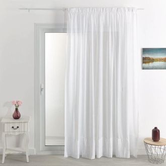 HOME MAISON Voilage uni et sablé avec cornely Blanc 300x240 cm