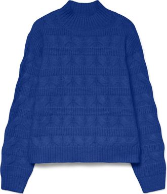 Vero Moda Damen Vmvirgo Ls Highneck Pullover Bf, Surf The Web, Large