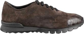 Kiton Homme, Chaussures, Brun, Taille: 43 1/2 EU Baskets en Daim et Cuir de Crocodile