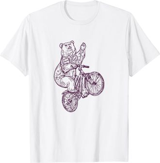 Seembo Bear Cycling Bicycle Lustiges Fahrrad f&uuml;r Radfahrer T-Shirt