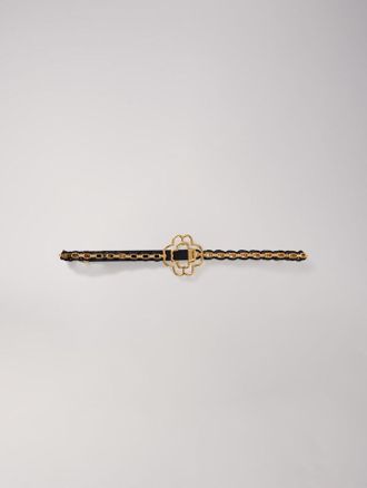 Maje Ceinture Clover Fine Mix Chaine - Noir - Maje