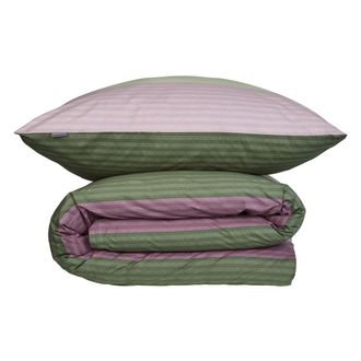 Schiesser Bettw&auml;scheset Vendi | 2-teilig | Gestreift | Renforc&eacute; | 100% Baumwolle | Oeko-Tex Zertifiziert | Rei&szlig;verschluss | 135x200cm + 80x80cm | Gr&uuml;n