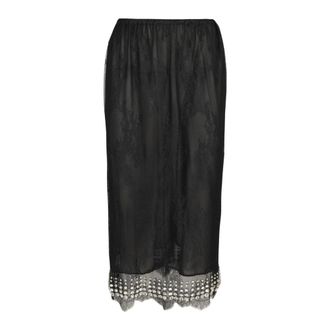CHB Christian Boaro Bestickter Midirock - - Skirts - Damen - Schwarzk - XS