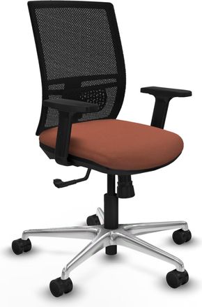 Piqueras y Crespo Yunquera Schreibtischstuhl mit 2D-Armen, h&ouml;henverstellbare Lendenwirbelst&uuml;tze, ausgestattet mit Sincro 4 Positionen und Schneideschaum, Schwarz/Braun
