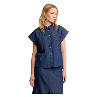Kocca Femme, Blouses et Chemises, Bleu, Taille: 38 FR &Eacute;l&eacute;gant chemisier en coton pour toutes occasions