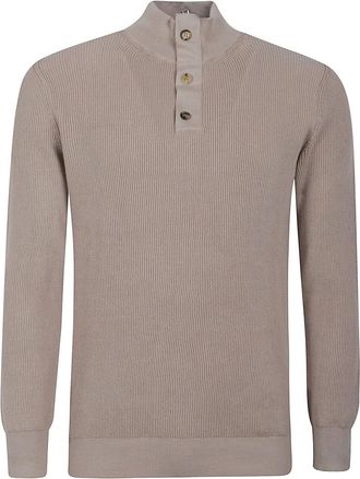 Ballantyne Homme, Pulls, Gris, Taille: L Half Button Pullover