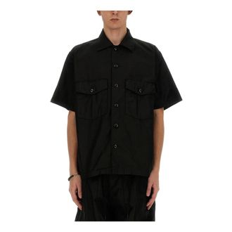 Needles Homme, Chemises, Noir, Taille: L S/S Fatigue Shirt - Back Sateen