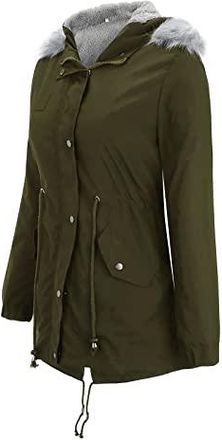 Generic Veste dhiver chaude et &eacute;paisse &agrave; capuche pour femme, Vert, 3XL