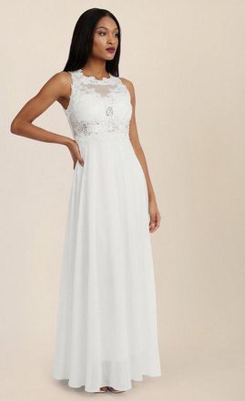 Apart Abendkleid mit floraler Spitze und flie&szlig;endem Rock