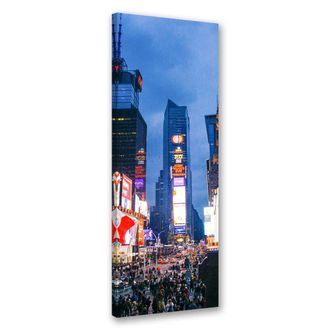 Feeby Wandbild Times Square Druckbild Leinwandbild Stra&szlig;e Blau 40x120 cm