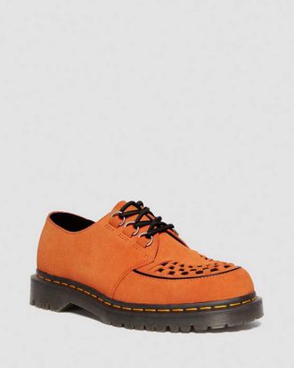 Dr. Martens Su&egrave;de Ramsey Woven Wildleder Creeper Schuhe in Orange, Gr&ouml;&szlig;e: 37