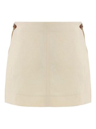 Gucci Trapez-Minirock aus Horsebit-Leinen - Nude