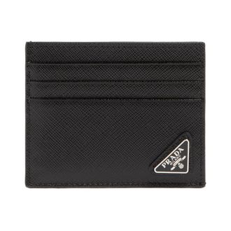 Prada Saffiano Leder Kartenetui - - Accessories - Herren - Schwarzk - ONE SIZE