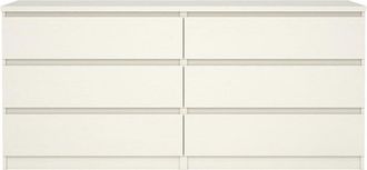 ebuy24 Noulan Kommode 6 Schubladen, weißes Esche Dekor